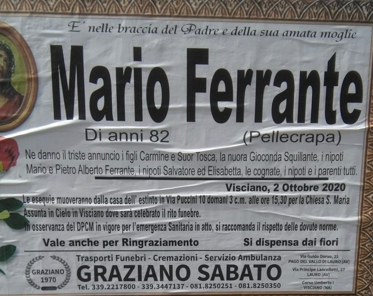 NON È PIÙ. Visciano saluta mastro Mario Ferrante - binews.it