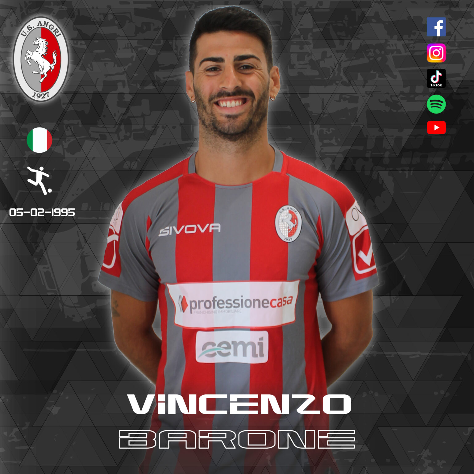 CALCIO - US ANGRI 1927. VINCENZO BARONE E’ UN ATTACCANTE DELL’ANGRI ...