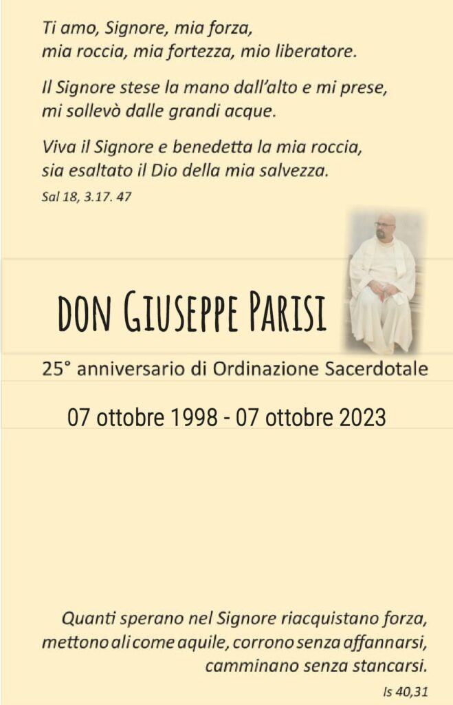Avella - Don Giuseppe Parisi festeggia il 25° anniversario di ...
