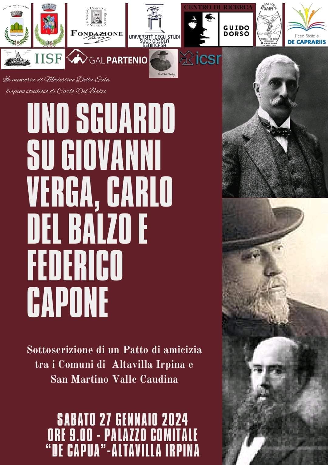 Altavilla Irpina (AV)- Uno sguardo su Giovanni Verga, Carlo del Balzo e ...