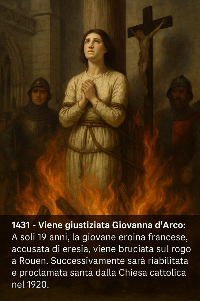 "ACCADDE OGGI" 30 Maggio 1431 – La morte sul rogo di Giovanna d’Arco, eroina e santa - binews.it